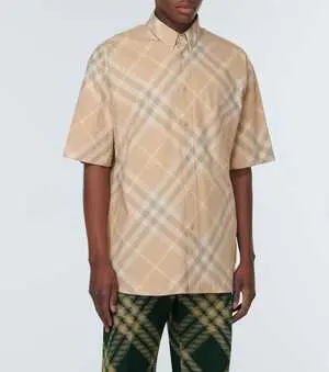 Burberry Check Cotton Shirt - Beige