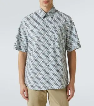Burberry Check Cotton Shirt - Blue