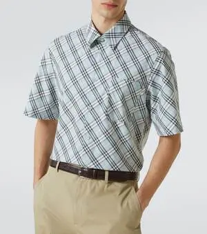 Burberry Check Cotton Shirt - Blue