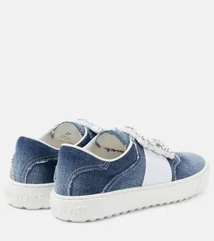 ROGER VIVIER Very Vivier Fringed Denim Sneakers