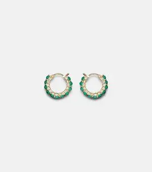 Ileana Makri 18kt Gold Hoop Earrings With Emeralds And Diamonds - Metallic