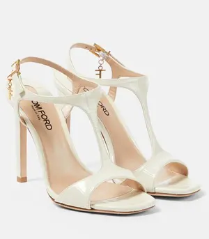 TOM FORD Angelina Croc-effect Leather Sandals - Neutrals