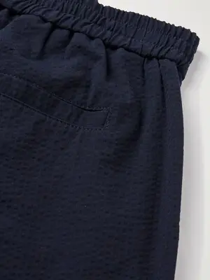 A.p.c. Joaquin Straight-leg Cotton-seersucker Trousers