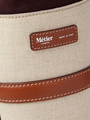 METIER Leather-trimmed Linen Wine Holder