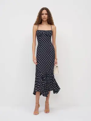 REFORMATION Reformation Aiko Midi Dress Blue