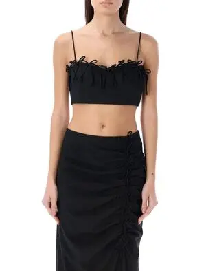 GANNI Ribbon Top - Black