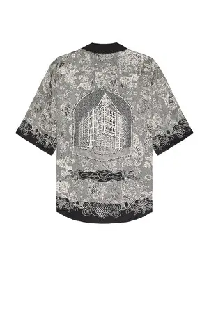 Acne Studios Short Sleeve Print Shirt In Black