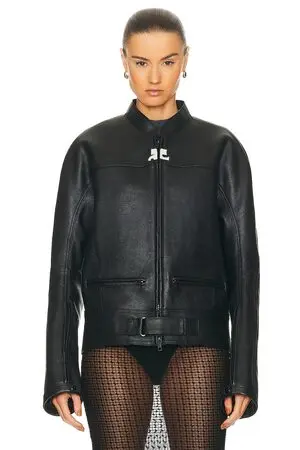 COURREGES Scuba Leather Bomber Jacket