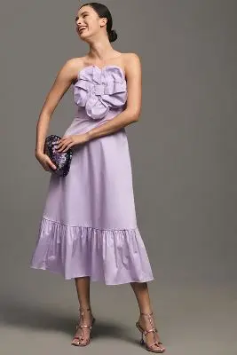 hutch purple dress Hutch Mari Mock-Neck Side-Slit Midi Dress In Purple Pattern - 34% Off