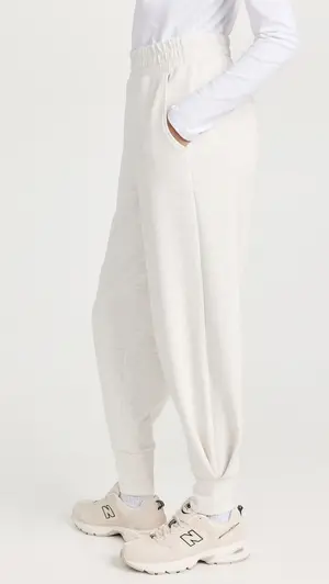 Varley Relaxed Fleece Track Pants - Ivory Marl
