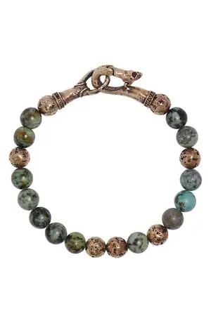 John Varvatos Turquoise Cabochon Bracelet - Brass