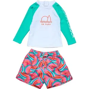 SNAPPER ROCK Geo Melon Two-piece Rashguard Set - Red