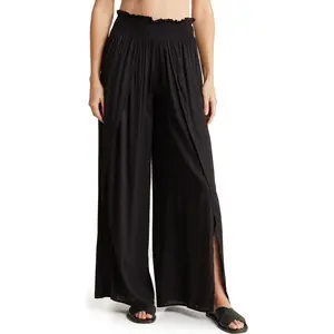 Elan Popover Knit Cover-Up Pants Black