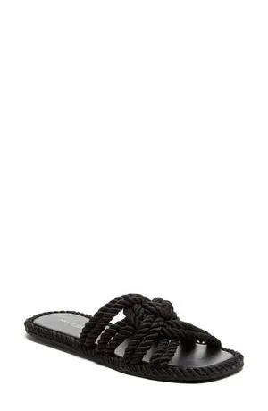 KELSI DAGGER BROOKLYN Braided Slide Sandal - Black