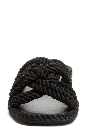 KELSI DAGGER BROOKLYN Braided Slide Sandal - Black