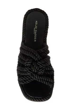 KELSI DAGGER BROOKLYN Braided Slide Sandal - Black