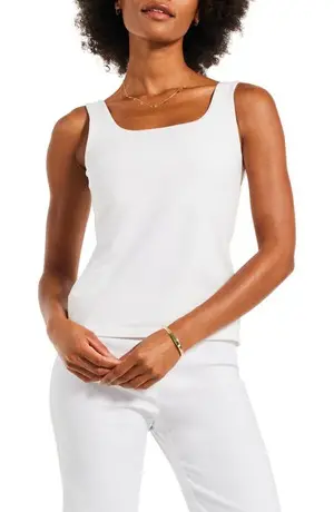 NIC+ZOE NIC+ZOE Stretch Cotton Shelf Bra Tank Paper White