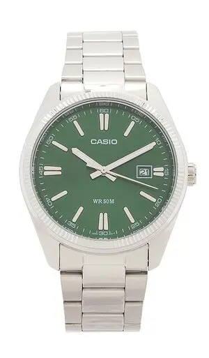 Casio Casio Analog Watch Silver & Green