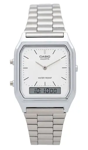 Casio Watch With Stainless Steel Band - Metal Silver