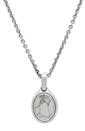 John Varvatos Artisan Howlite Pendant Necklace - Silver