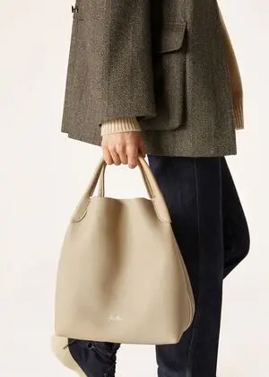 Loro Piana Large Bale Bag Light Mastic
