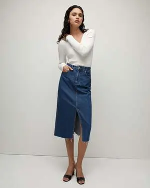 Veronica Beard Victoria Denim Skirt Stoned Bright