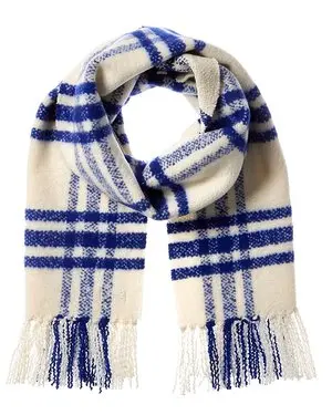 Burberry Burberry Check Wool Scarf - Blue