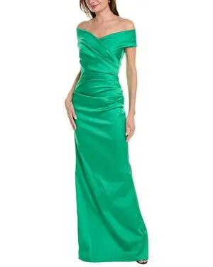 Rickie Freeman For Teri Jon Teri Jon By Rickie Freeman Pleated Gown - Green