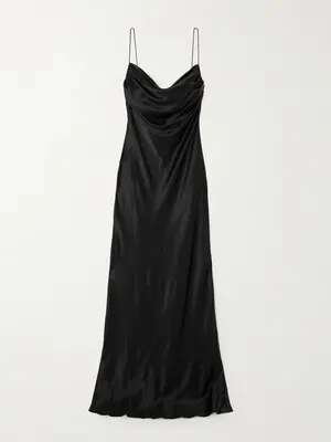 Michael Lo Sordo Draped Silk-satin Gown - Black