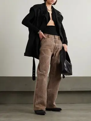 Rick Owens Belted Oversized Suede Biker Jacket
