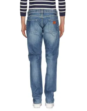 Dolce & Gabbana Straight-leg Jeans With Leather Trims - Blue