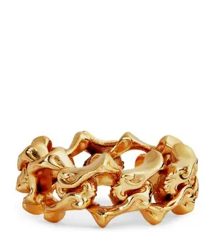 Emanuele Bicocchi Plated Sterling Silver Arabesque Chain Ring - Gold