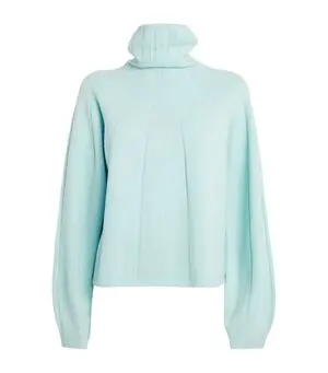 JOSEPH Soft Wool Cropped High-neck Sweater
