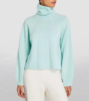 JOSEPH Soft Wool Cropped High-neck Sweater