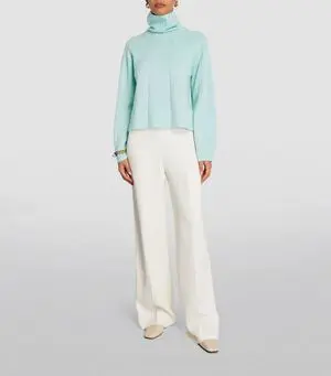 JOSEPH Soft Wool Cropped High-neck Sweater