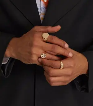 BLEUE BURNHAM Yellow And Sapphire Hanging Basket Signet Ring