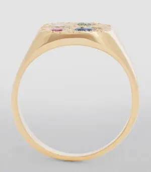 BLEUE BURNHAM Yellow And Sapphire Hanging Basket Signet Ring