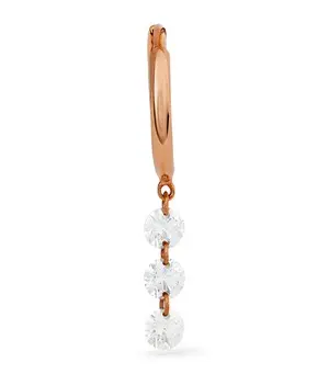 PERSEE And Diamond Single Hoop Earring - Rose Gold