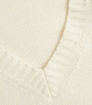 JOSEPH Open Cashmere V-neck Sweater - Ivory