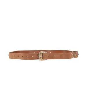 Maje Suede Belt With Metal Appliqués - Beige