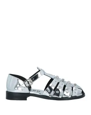 Sandro Leather Fisherman Sandals - Silver