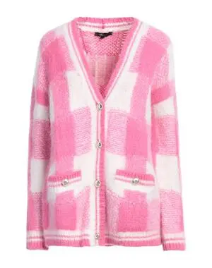 Maje Mohair-blend Checked Cardigan