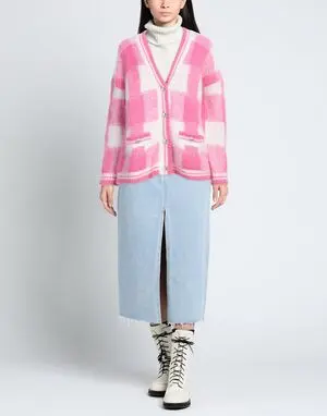 Maje Mohair-blend Checked Cardigan
