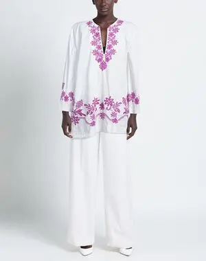 Maje Floral-print Embroidered Kaftan Top
