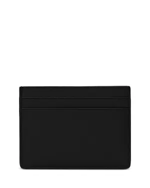 Saint Laurent Tiny Cassandre Card Case In Grained Leather - Black