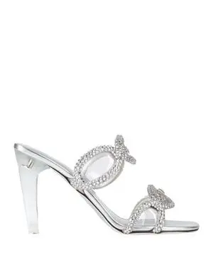 Valentino Garavani Sandals Size Soft Leather, Plastic - Silver