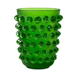 Lalique Mossi Crystal Vase - Amazon Green