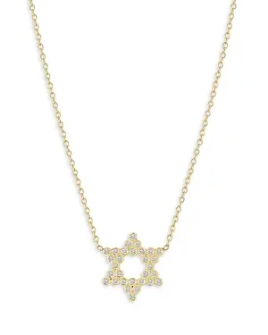 Zoe Chicco 14k Yellow Diamond Star Of David Pendant Necklace - Gold