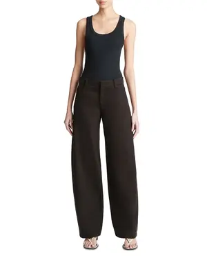 Vince Ribbed Scoop Neck Tank - Black
