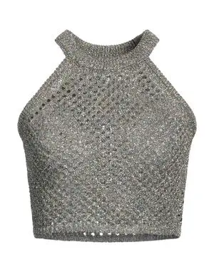 Sandro Knitted Lamé Crop Top